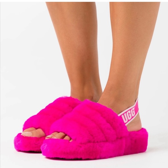UGG | Shoes | Ugg Fluff Yeah Slide Slippers In Hot Pink | Poshmark